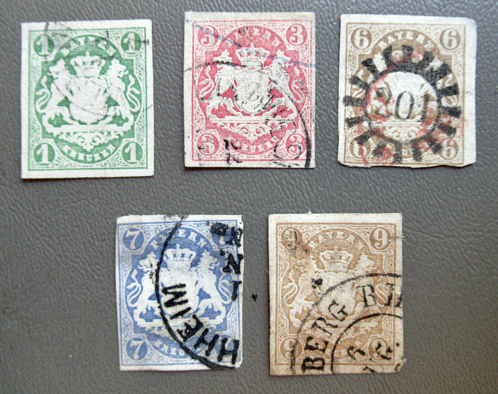 Bavaria 1867 Imperf Stamps #15,16 18-20 Used CV $115+ / HipStamp