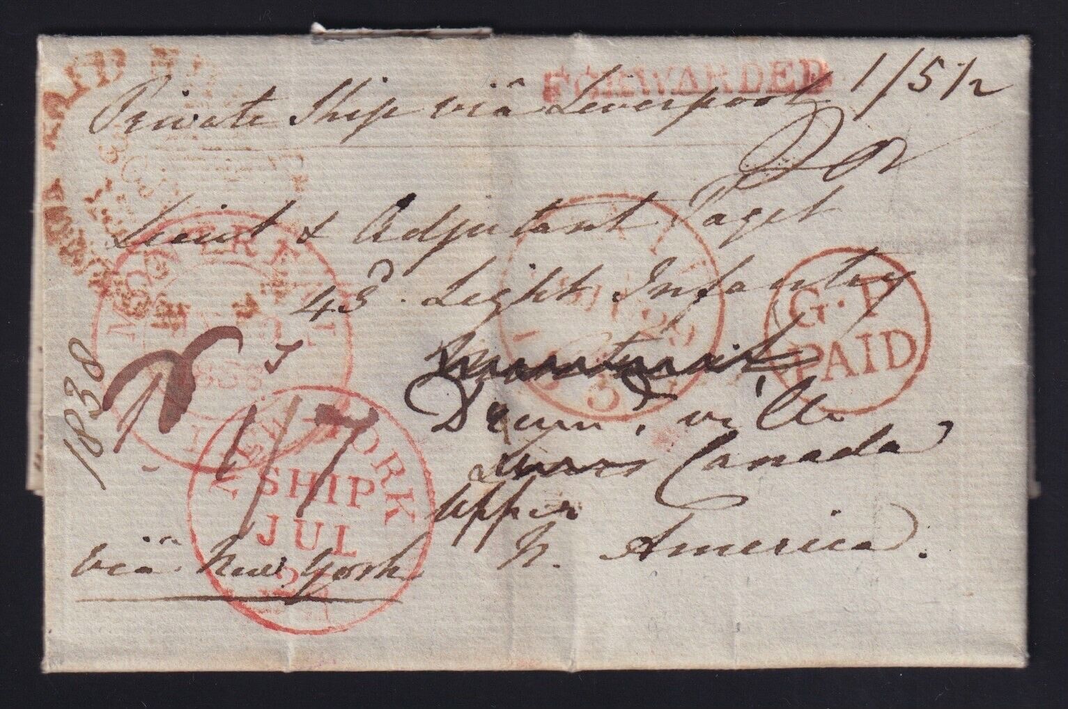 Canada 1838 Upper Canada Rebellion Military Ship Letter Cover Lake Erie ...