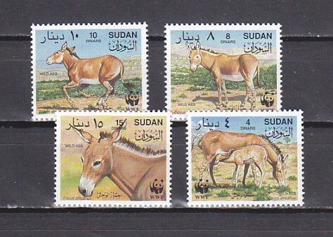 Sudan, Scott cat. 460-463. W.W.F.-Wild Ass issue. ^ | Africa - Sudan ...