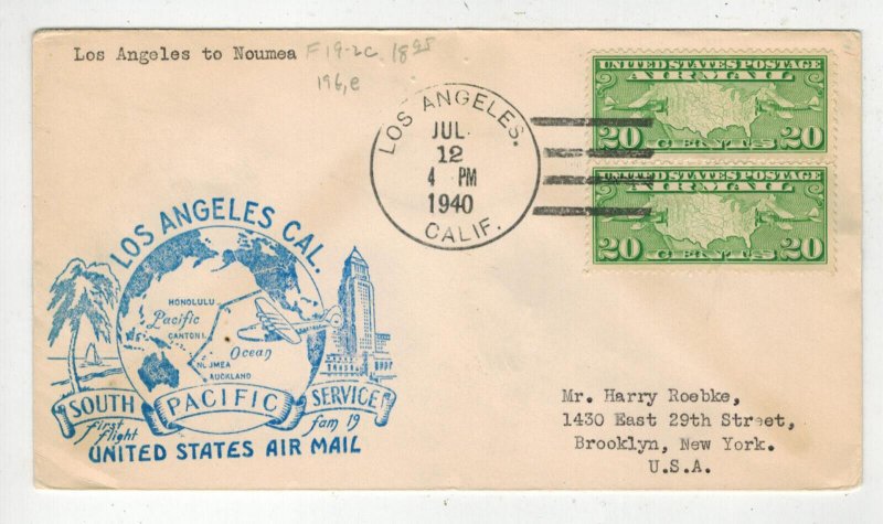 Airmail Trans Pacific First Flight 1940 F19-2C LOS Angeles to New ...
