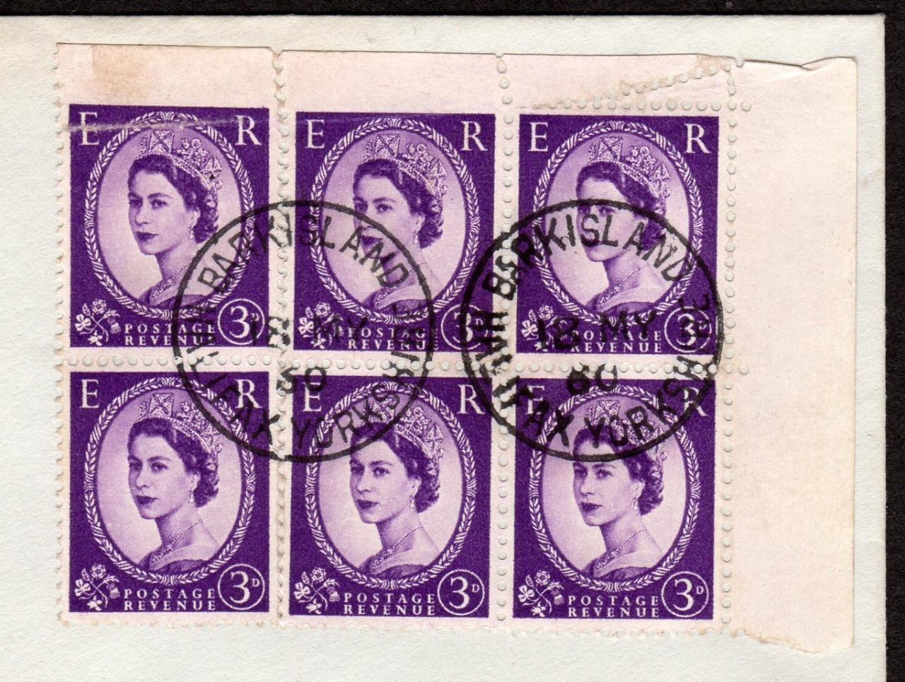 3d Wilding Imperforate Between Stamp and TOP Margin X2 Used on Cover ...