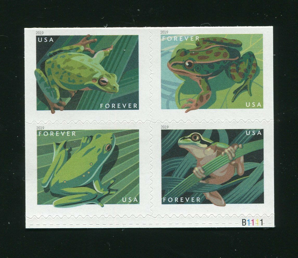 5395 - 5398 5398a Frogs Block of 4 Forever Stamps MNH 2019 | United ...