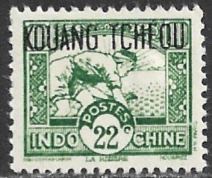 FRANCE OFFICES IN CHINA KWANGCHOWAN 1937-41 22c Planting Rice Sc 123 MH ...