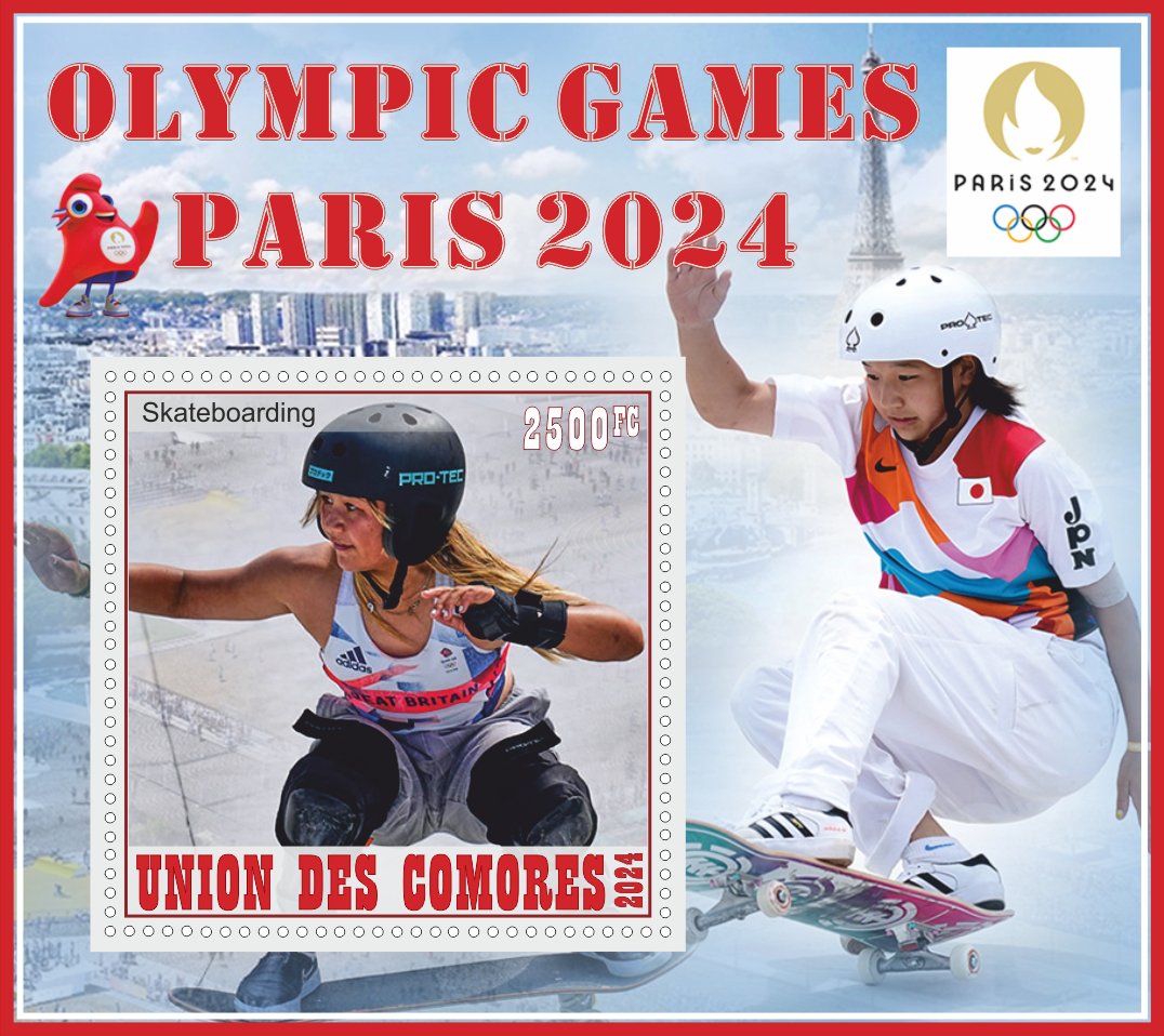 Stamps.Olympics games in Paris 2024 2024 year 6 sheets perforated NEW ...