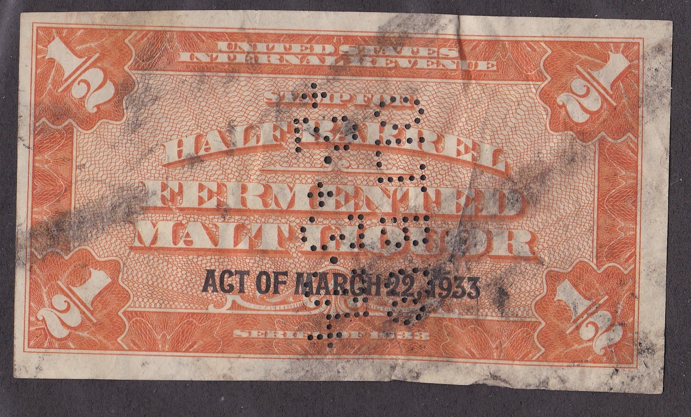 U.S. # REA192, Internal Revenue 1/2 Barrel Malt Liquor, Used | United ...