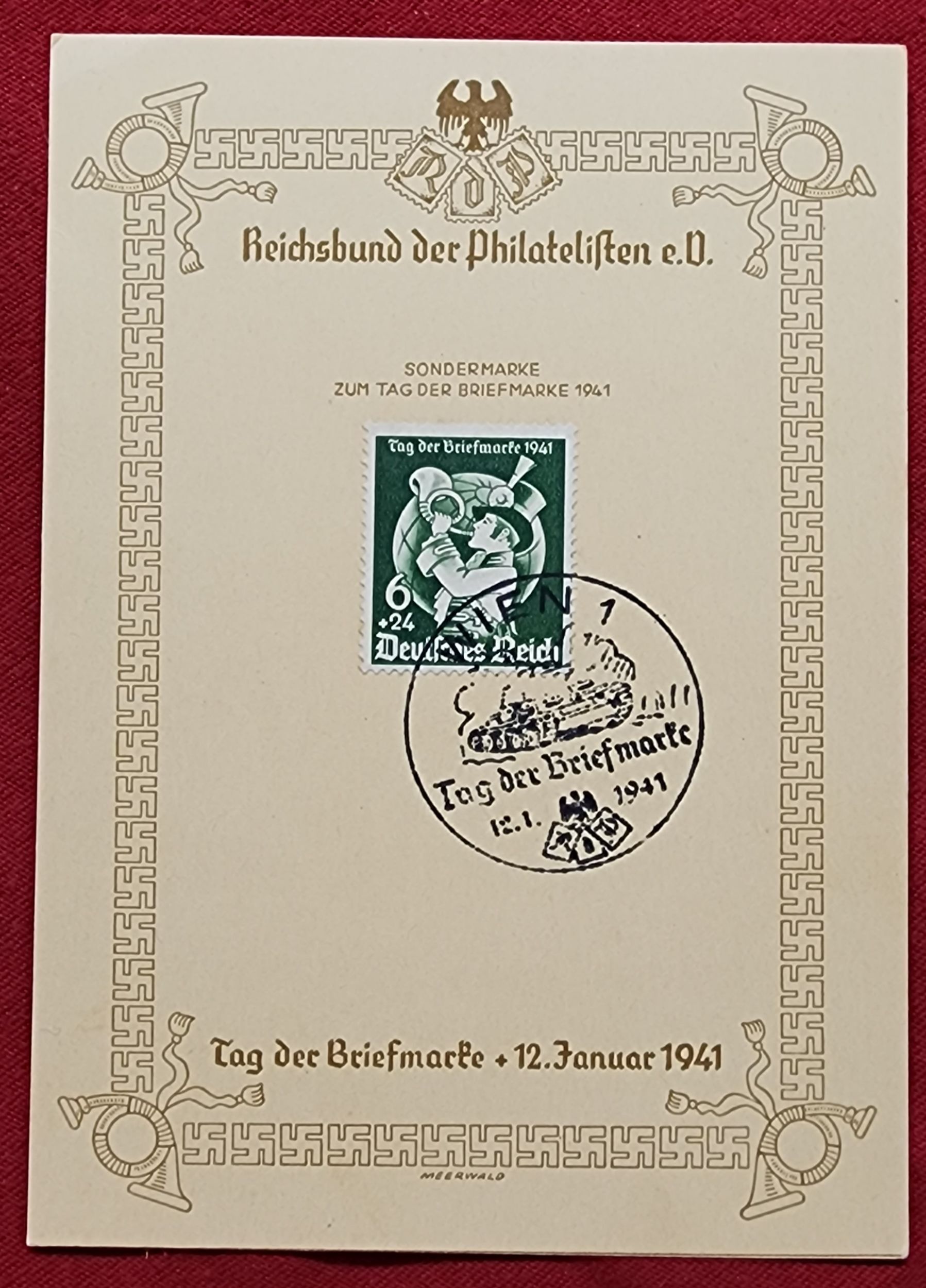 Nazi Germany Third Reich Propaganda postcard Stamp day 1941 WW2 WWII ...