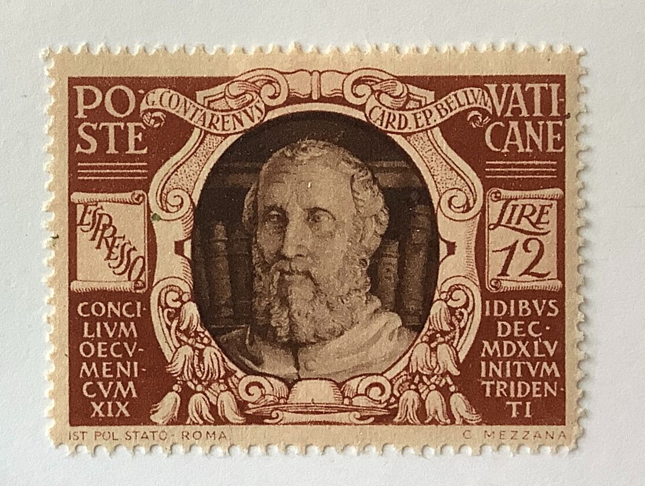 Vatican 1946 Scott E10 MH - 12 L, Cardinal G. Contarini | Europe ...