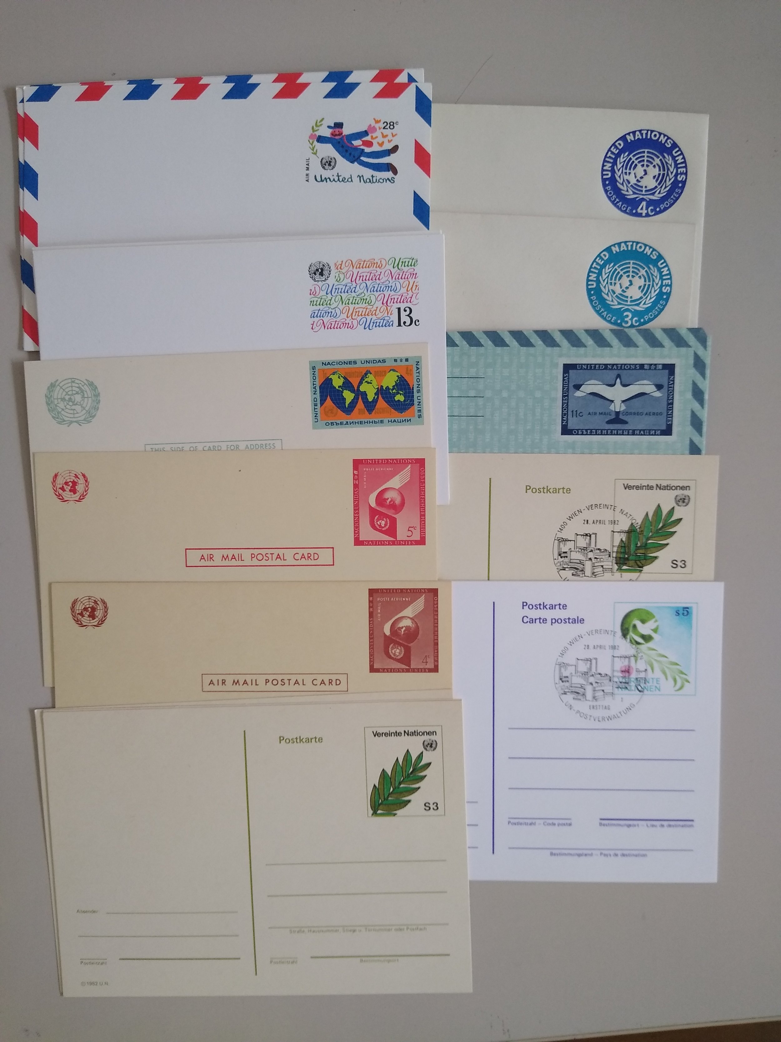 large item UN New York and Vienna postal stationery light duplication ...