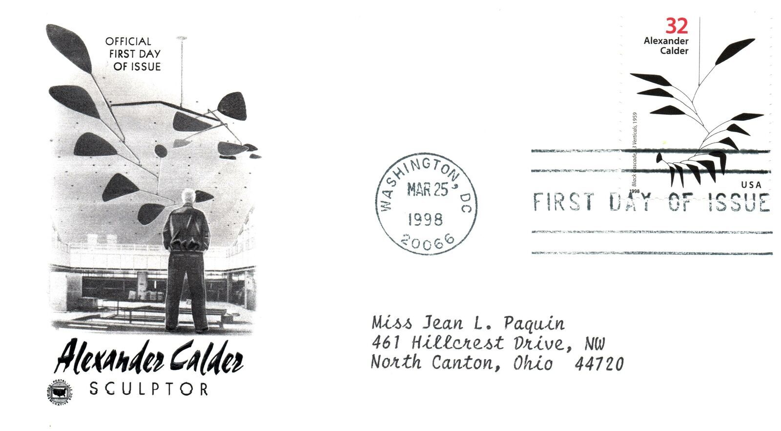US First DAY Covers Famous American Sculptor Alexander Calder SET 5 ...