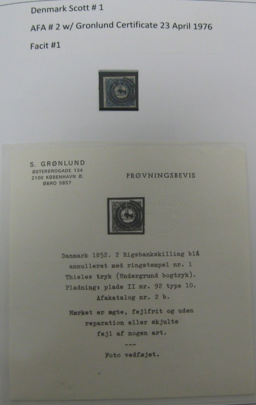 DENMARK COLLECTION 1851-2012 in two Stender Hingeless Albums, Scott ...