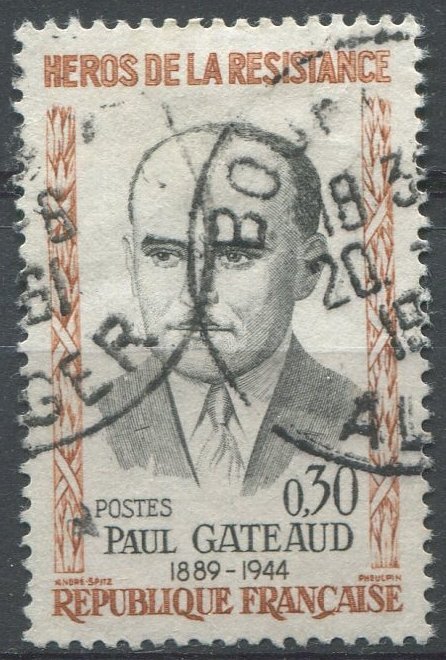 France Sc#992 Used, 30c org brn & blk, Resistance Heroes (1961 ...