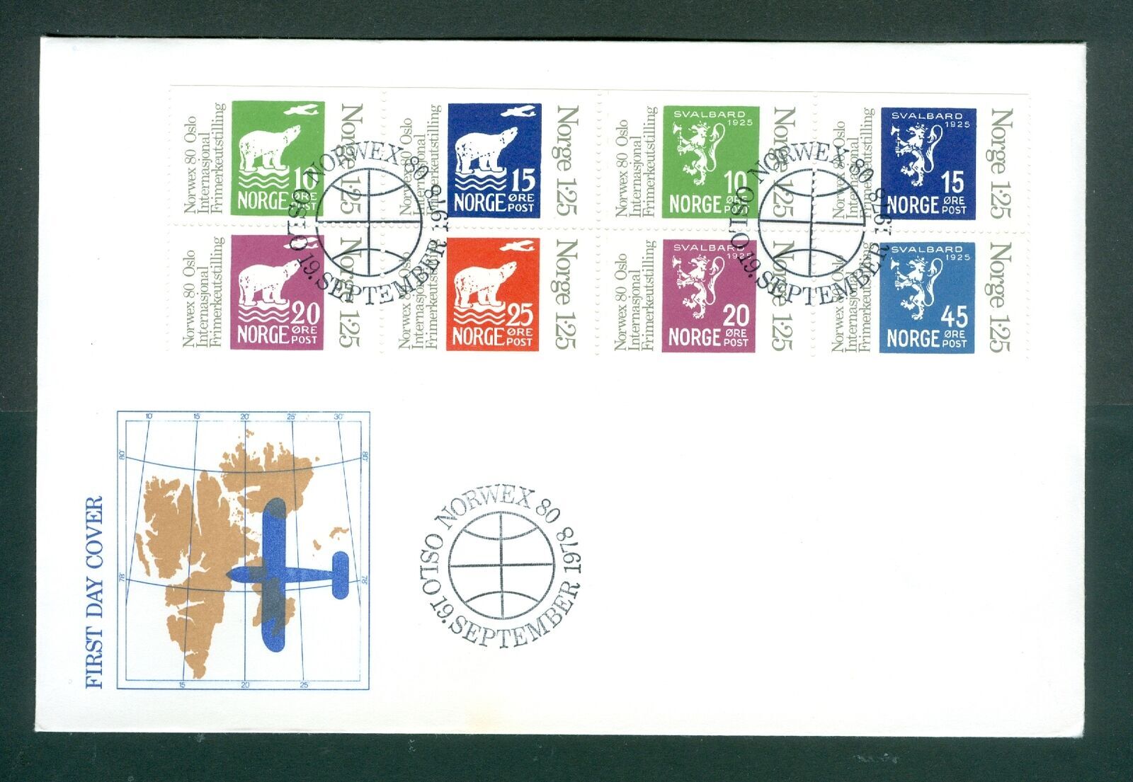 Norway. 1978 FDC. Cache Norwex80 Stamp Exhibition. Booklet. . Sc# 733 ...