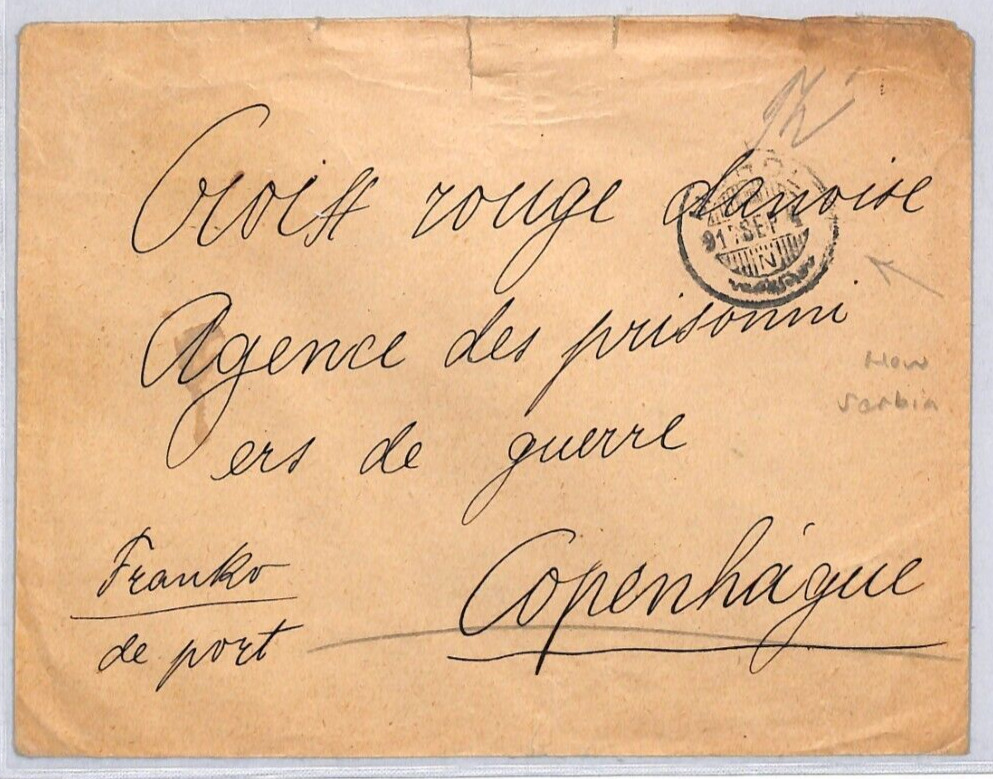 Hungary/Serbia WW1 POW Cover Mohol 1917 CDS Censor Danish RED Cross ...