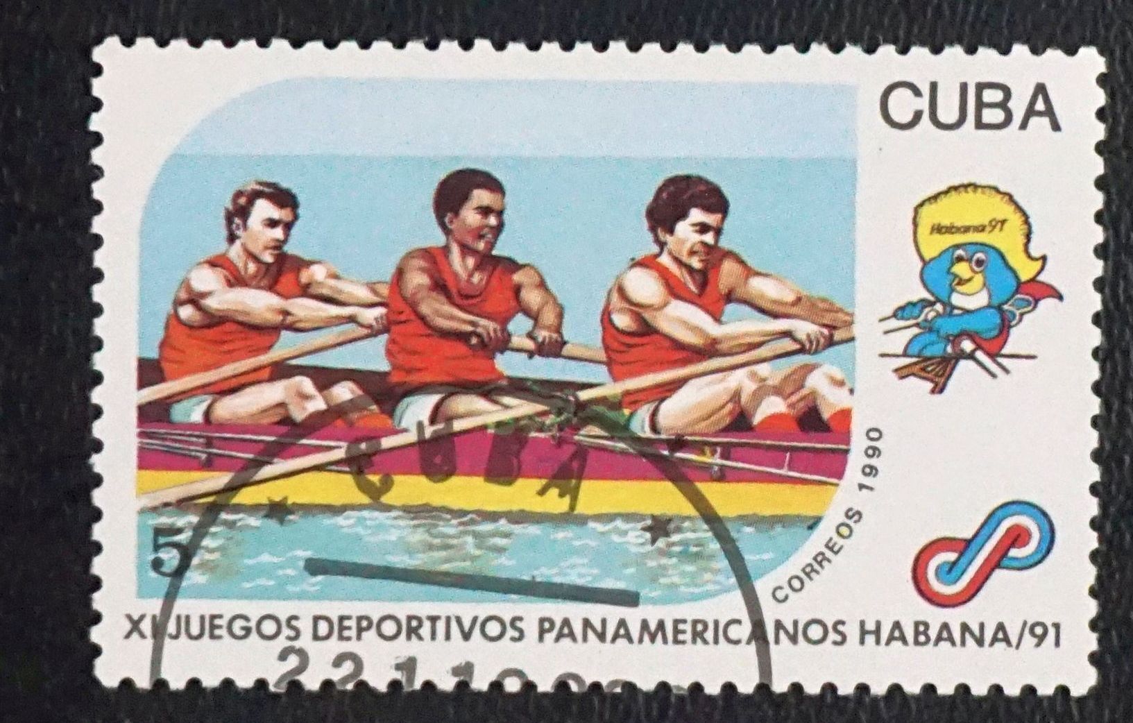 CUBA Sc# 3277 PAN AMERICAN GAMES HAVANA Rowing 5c 1990 used cto ...