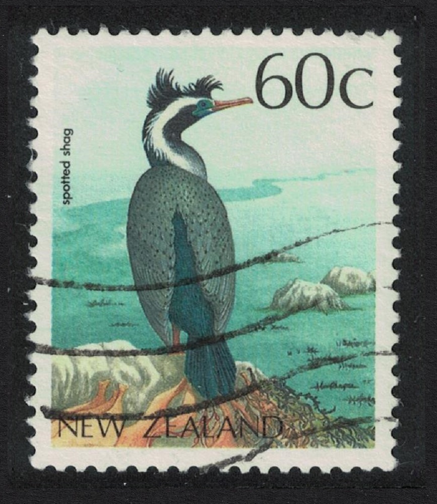 New Zealand Spotted Cormorant 'Spotted shag' Bird 1988 Canc SG#1465 ...