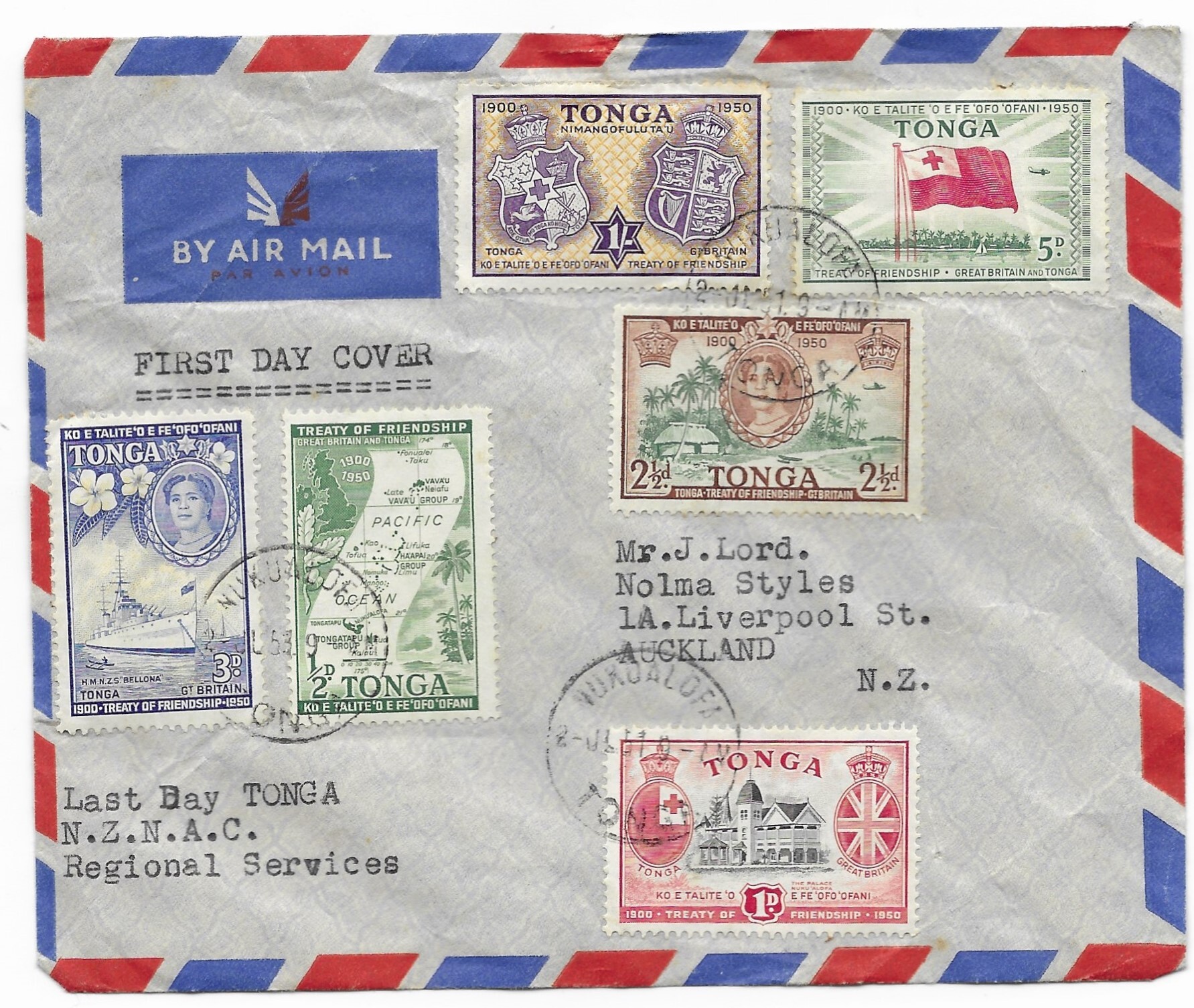 Tonga 94-99 1951 set 6 " First day cover " | Australia & Oceania ...