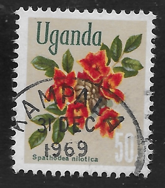 Uganda #121 50c Flowers - Spathodea Nilotica (Flame Tree) | Africa ...