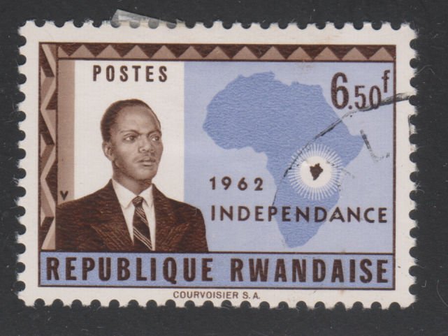 Rwanda 6 Gregoire Kayibanda and Map of Africa 1962 | Africa - Rwanda ...