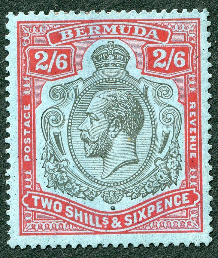 Bermuda 1927 2s 6d black & carmine on pale blue paper SG89 unused ...