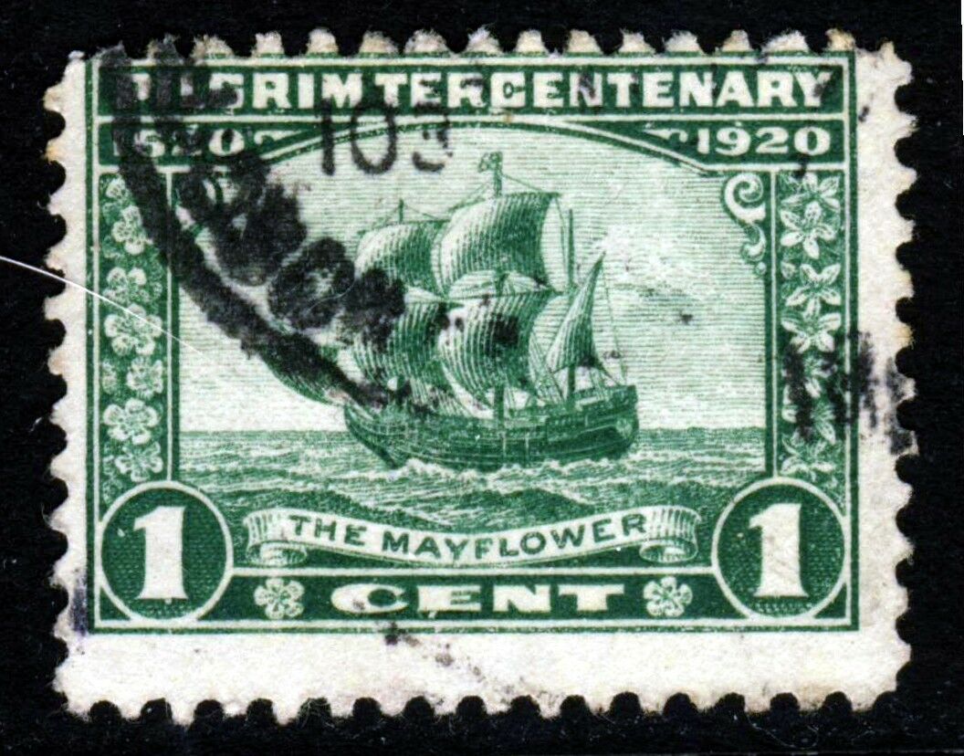 USA 1920 Pilgrim Fathers Tercentenary "Mayflower" 1c. Green SG 556 VFU ...