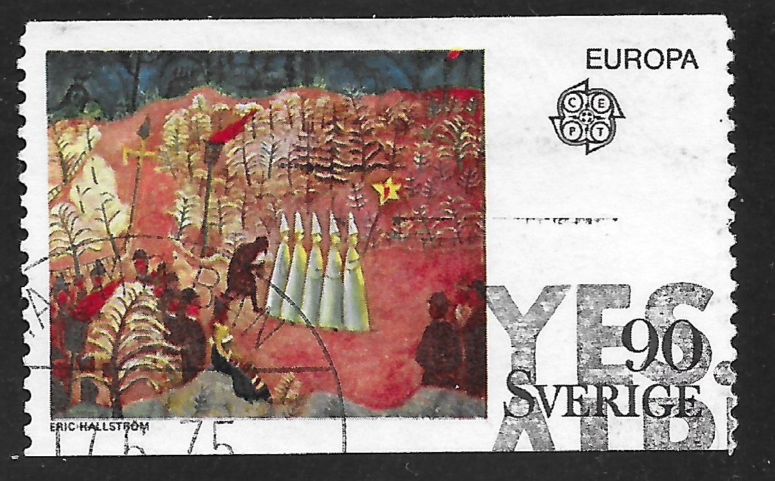 Sweden #1117 90o Europa - New Year's Eve at Skansen, by Eric Hallstrom ...