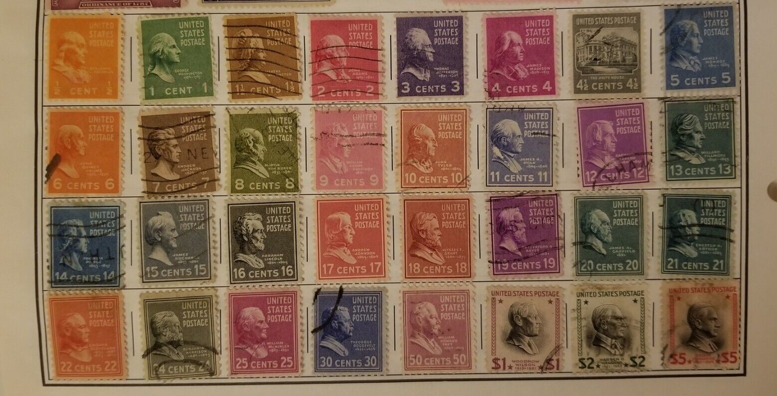 US Scott 803-834 1/2c - $5 Used Presidential Series Stamp Set Lot ...