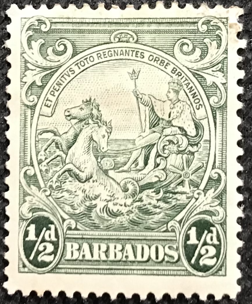 Barbados #193 *MH* Single Smudge top right Seal of the Colony L21 ...