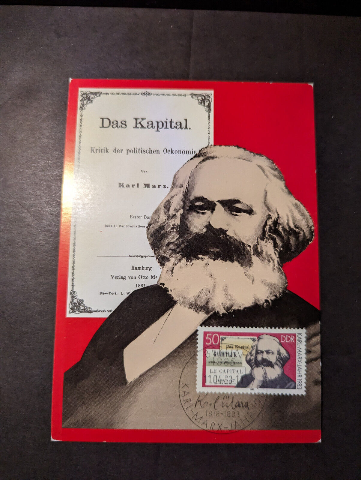 1983 Germany DDR Souvenir Maxi Postcard Cover Karl Marx 100 Years Death ...