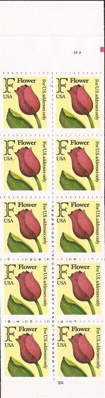 US Stamp 1991 (29c) F Rate Non-Denominated - Booklet of 10 Stamps ...