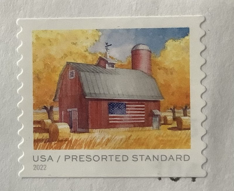 USA 2022 Scott 5684 used - (10c) Bulk rate, Flag on barn | United ...