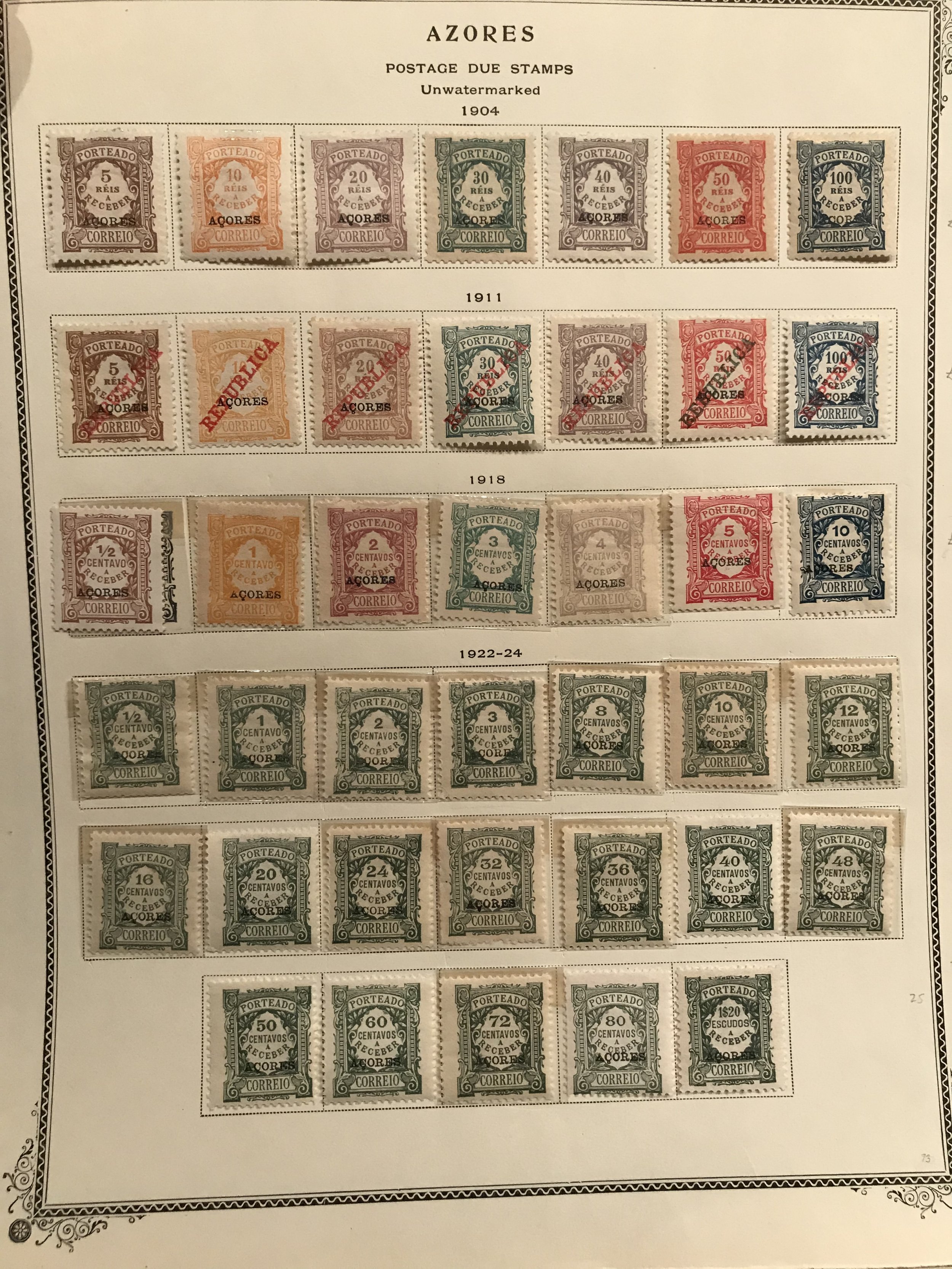 Amazing Azores Collection - 1868/1939 Mint / Used -- #15 with CERT. C ...