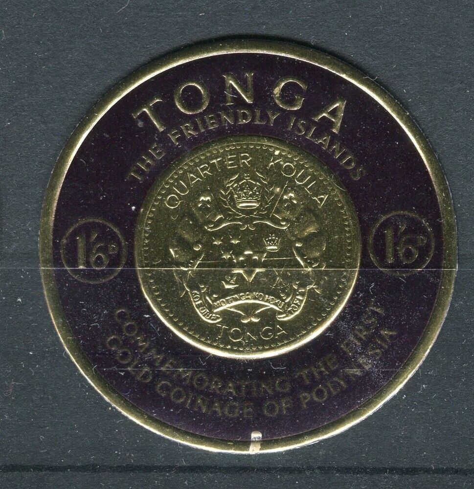 TONGA; 1963 early Gold Coinage issue Mint hinged 1s. 6d. value ...