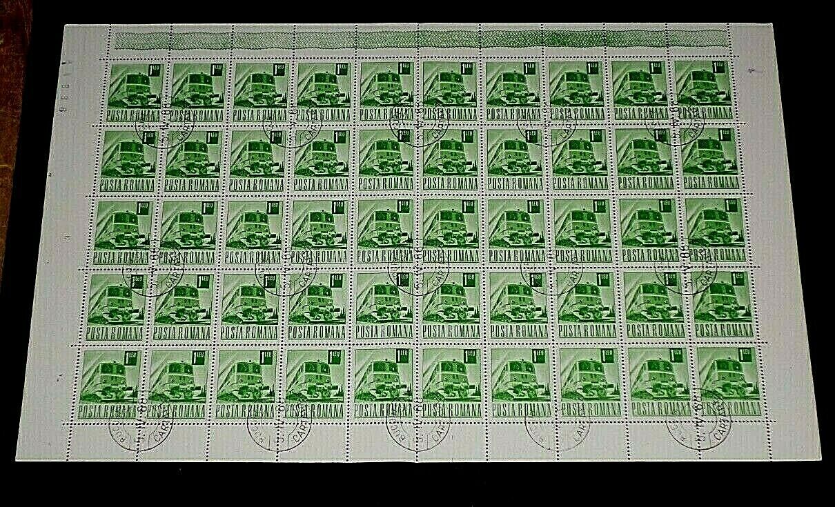 Romania#1975, 1968, Definitive, Locomotive, Sheet/50, Cto, Scarce, Nice ...