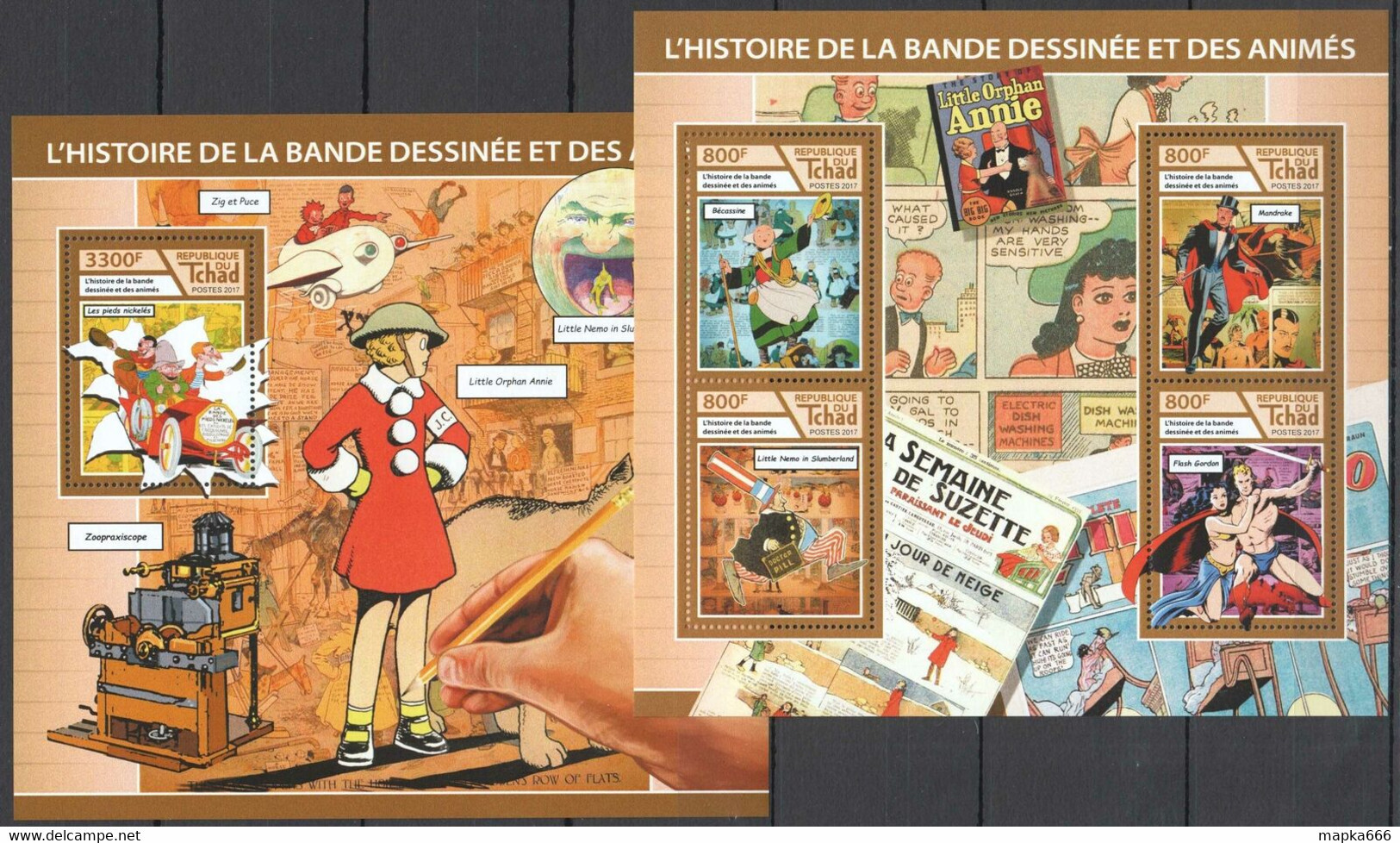 2017 Chad Cartoons & Animation Disney Comics #3201-04+Bl740 ** Fd1476 ...