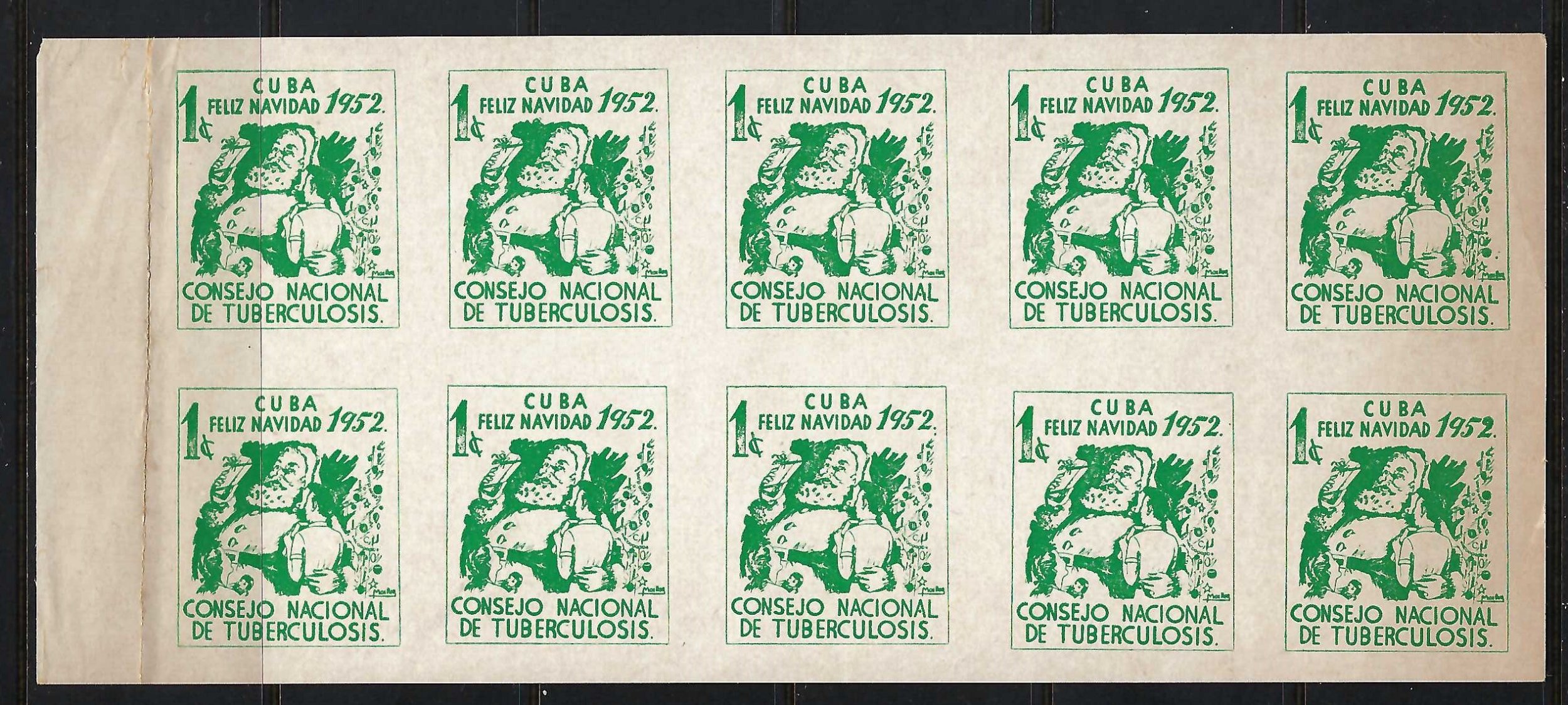 Cuba Cinderella 1952 Imperf Block of 10 MNG [D2] | Caribbean - Cuba ...