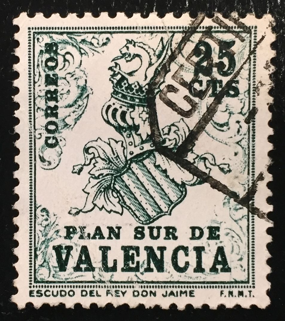Spain "Plan Sur de Valencia" 25 CTS January 15, 1963 (Used) | Europe ...