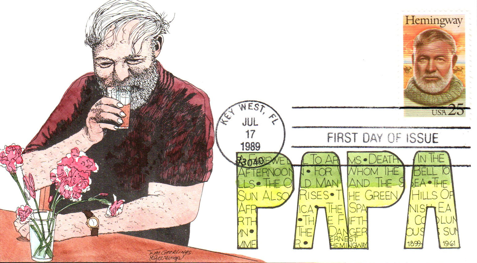 #2418 Ernest Hemingway Geerlings FDC | United States, General Issue ...