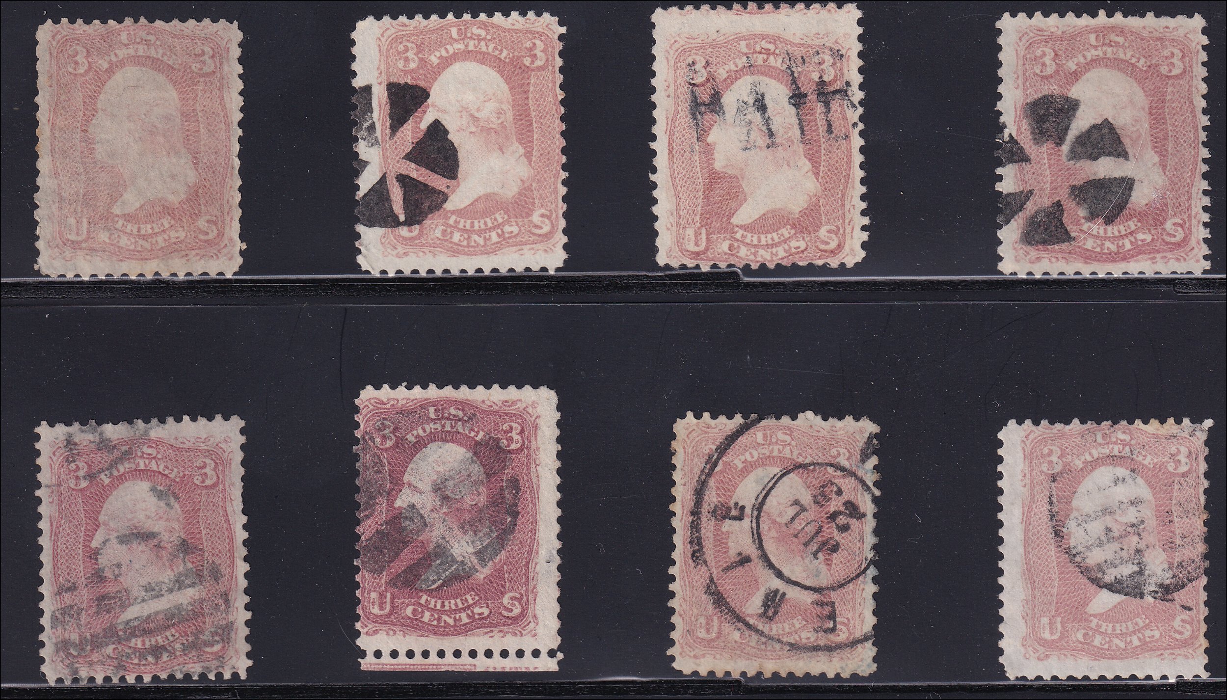 US Scott 65, Group of 8, Used, Color Study from 1862 to 1865 | United ...