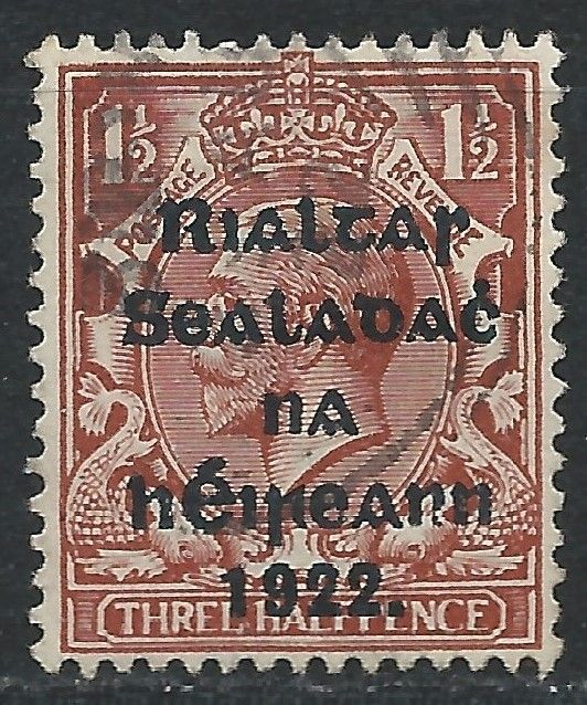 Ireland 1922 - 1½d Provisional Government Thom ovpt - SG32 used ...