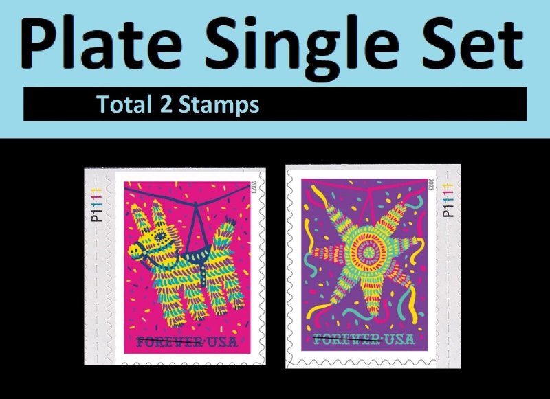 US 5811 5813 Piñatas (Pinatas) forever plate single set (2 stamps) MNH ...