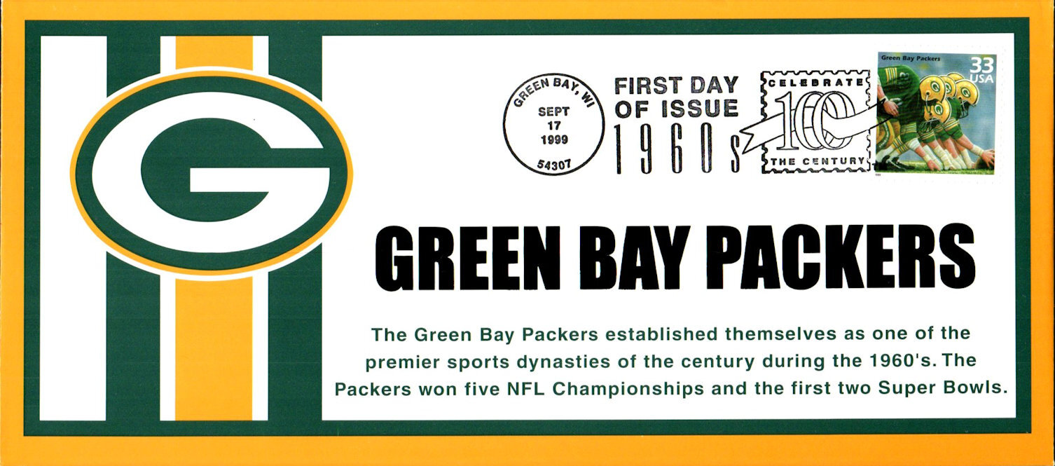 #3188d Green Bay Packers USPS FDC | United States, General Issue Stamp ...