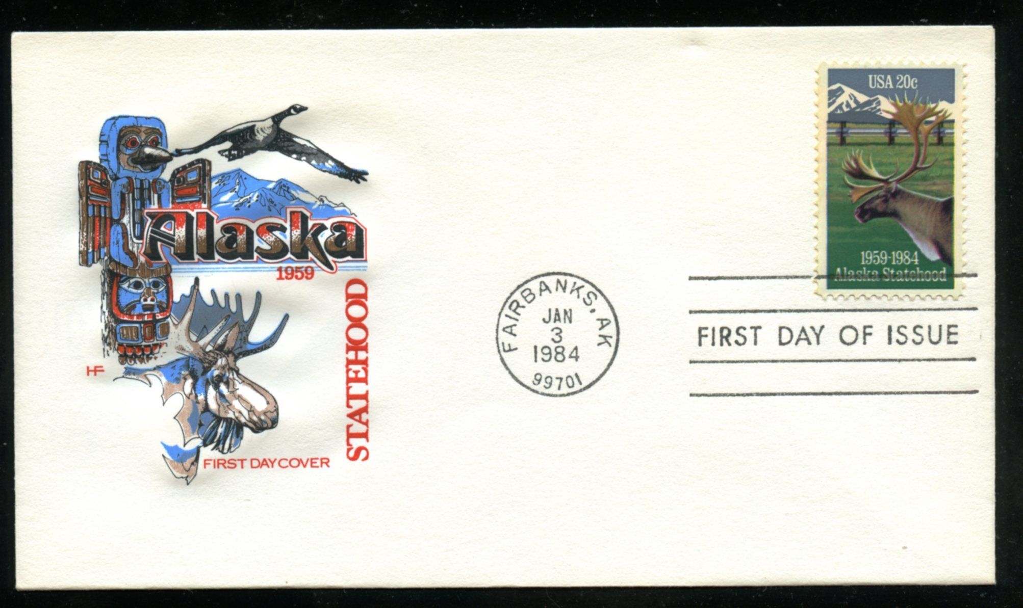 US 2066 Alaska Statehood 25th Anniv UA House of Farnam cachet FDC ...