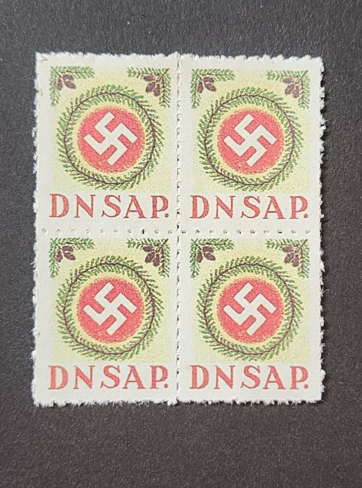 DNSAP Stamp Blocks Denmark Danish Nazi party block MNH WW2 WWII Germany ...