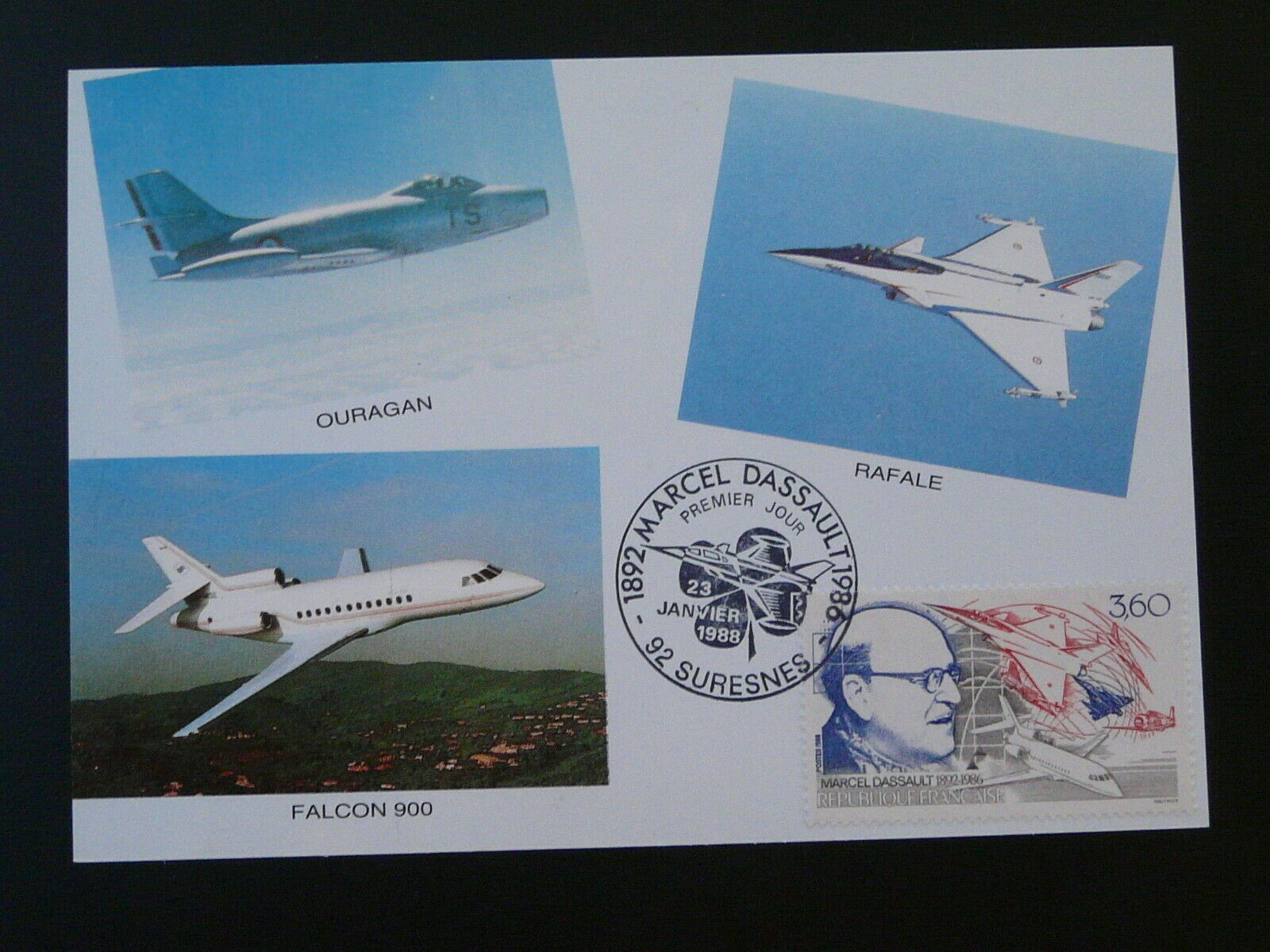 aviation aircraft Dassault maximum card 1988 | Europe - France ...