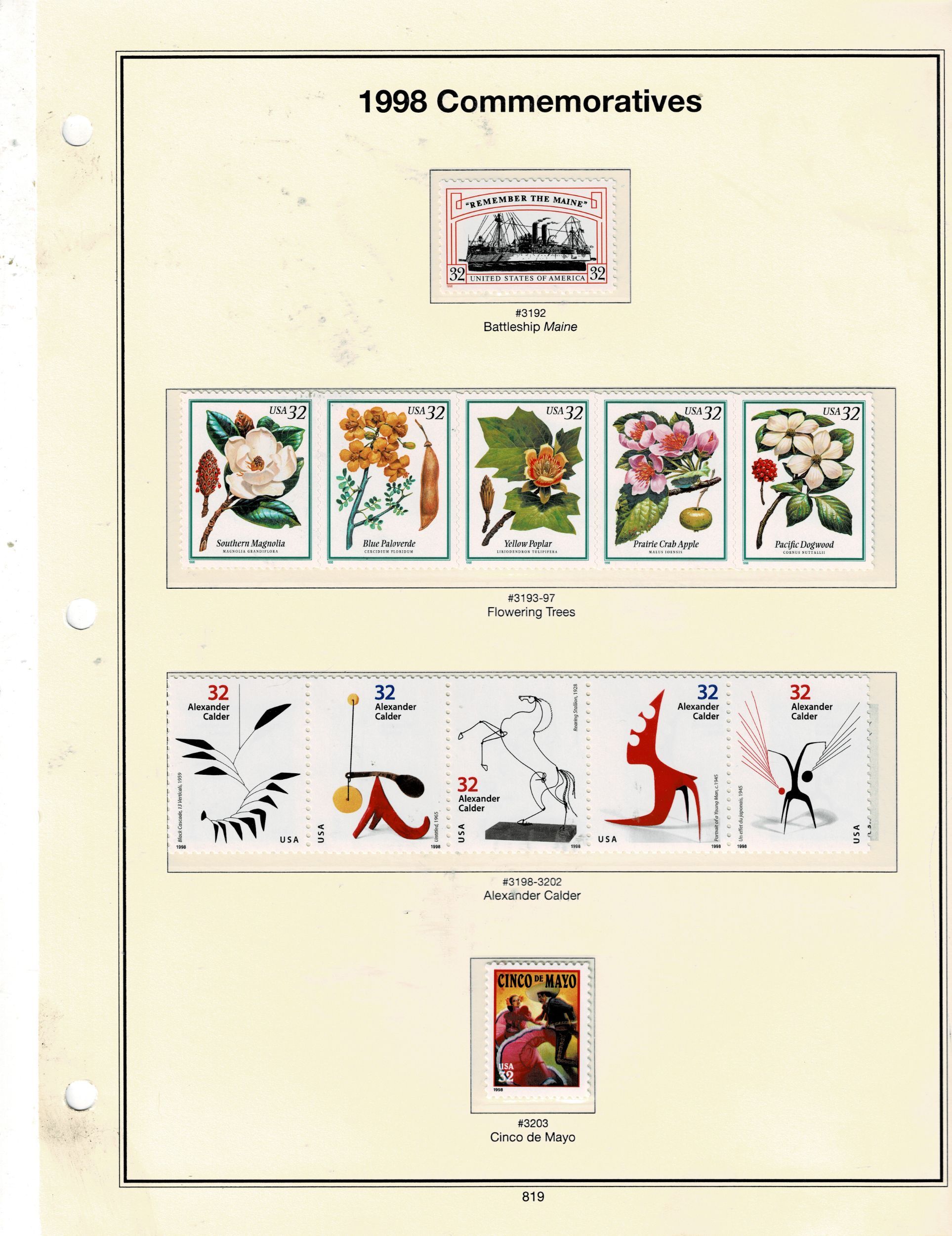 1998 Mint Commemorative Issue 32c US Postage 8 different #3192-3203 VF ...