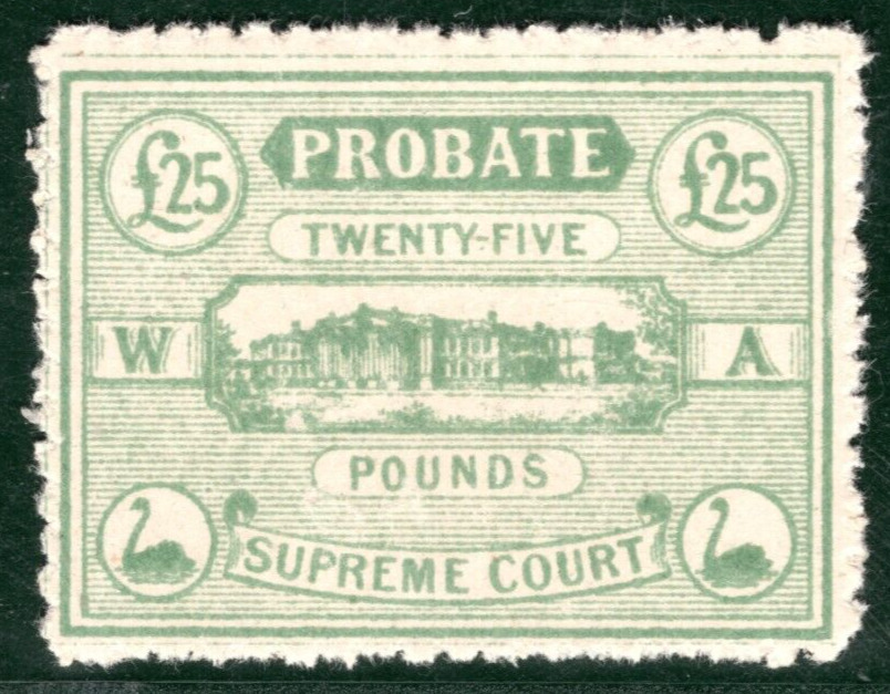 Western Australia Revenue Stamp £25 High Value Probate Mint MM 2white84 ...