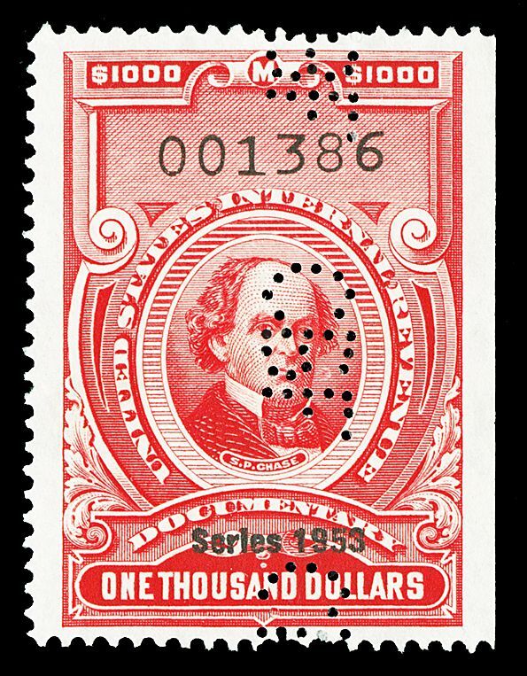 Scott R650 $1,000.00 1953 Dated Red Revenue Used VF Cat $16 | United ...