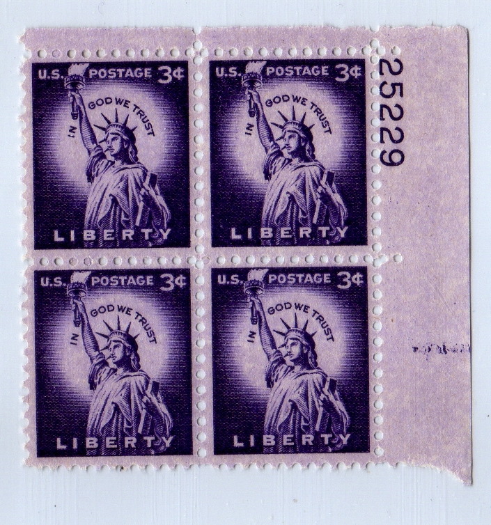 1035 3c Liberty 25229 UR Plate Block | United States, General Issue ...