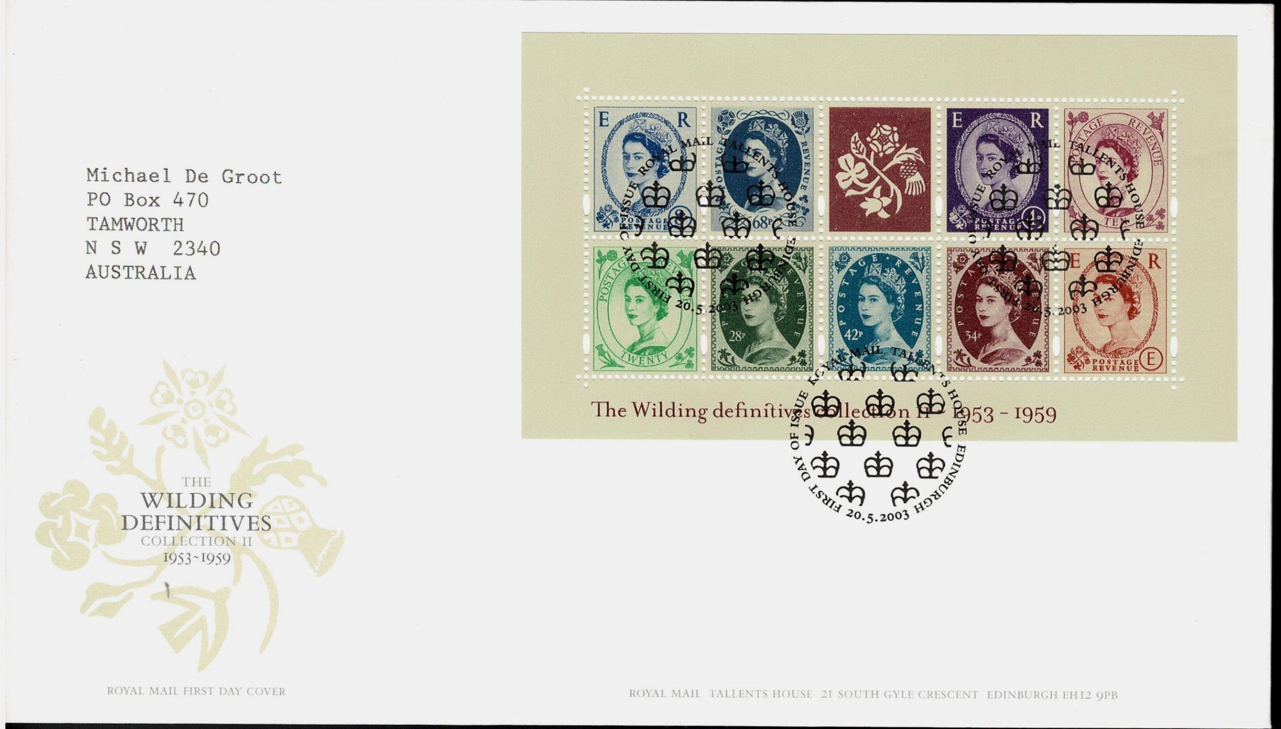 Great Britain 2003 The Wilding Definitives Sheetlet FDC | Great Britain ...