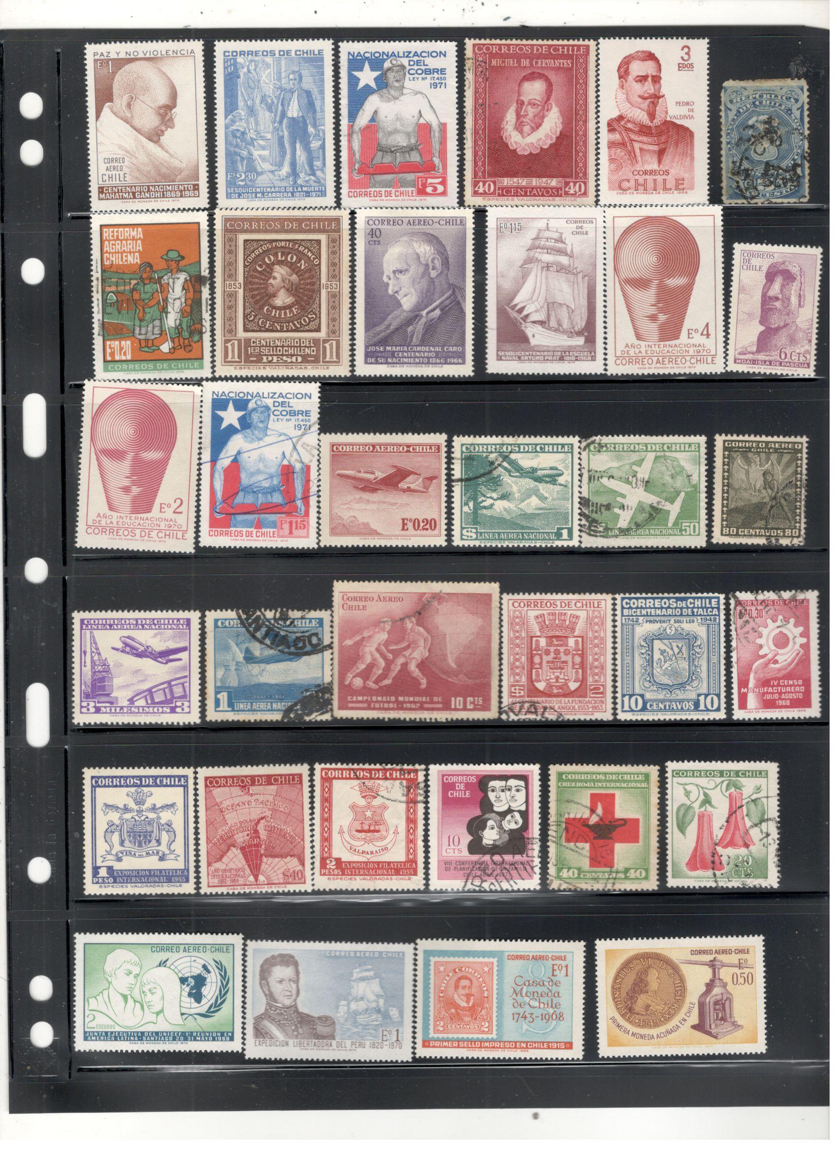 Chile Collection on Stock Sheet Mint/Used | Central & South America ...